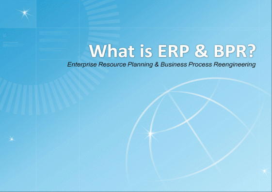 ERP&BPR대한 설명, 정보, 예시