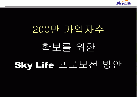 스카이라이프 프로모션 전략