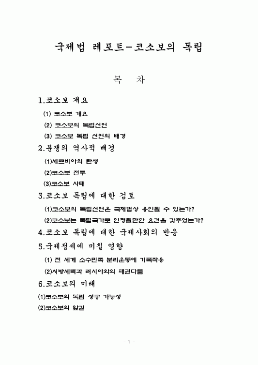 코소보의 독립