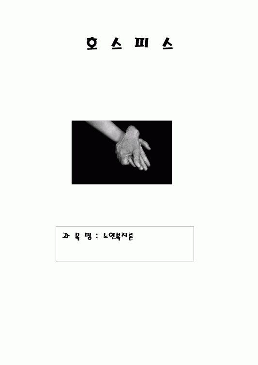 노인복지론 호스피스 간호
