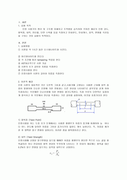 인장시험(인장 시험기의 원리 및 구조 이해 조작법)