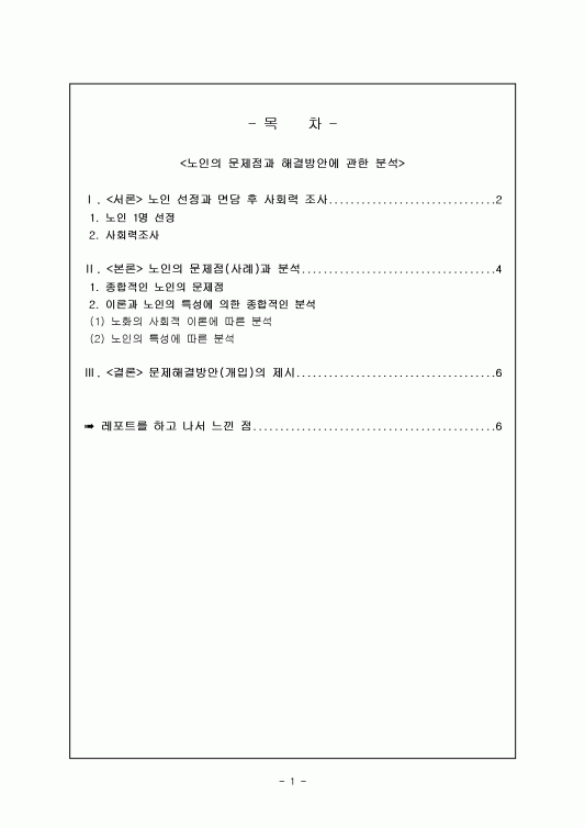 [사회복지]노인의 문제점과 해결방안에 관한 분석