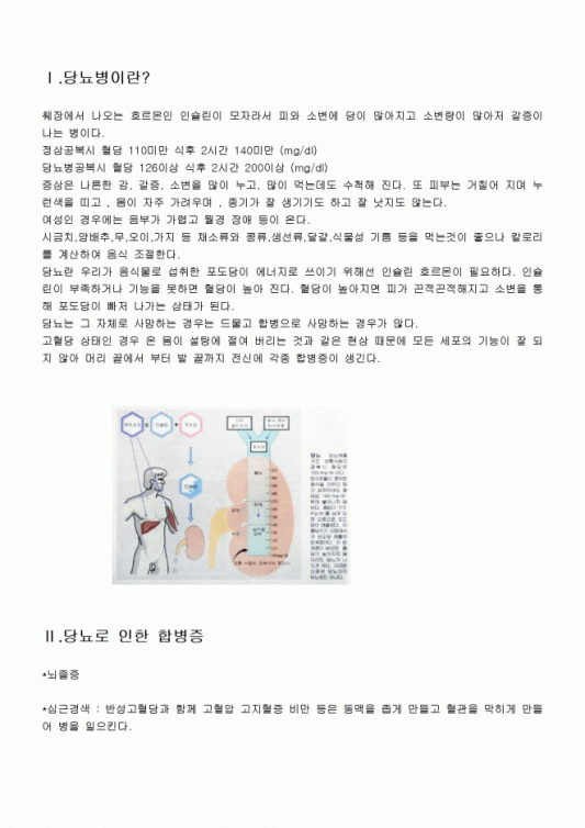 당뇨형과 합병증