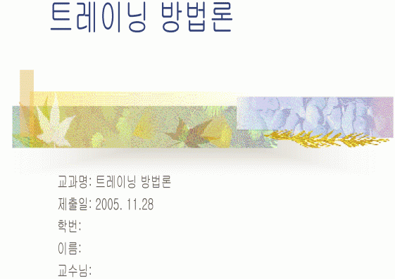 트레이닝 방법론 운동 스포츠 트레이닝방법 헬스 헬스방법