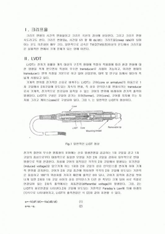 기계실험 크리프