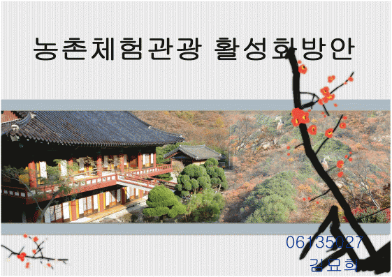 농촌체험관광 활성화 방안