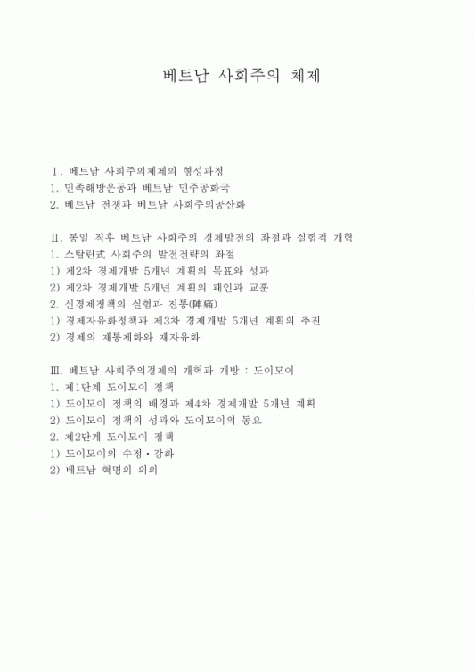 베트남 사회주의 체제