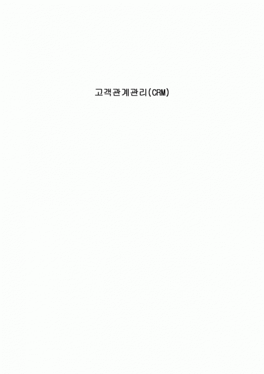 CRM 보고서(확정본)