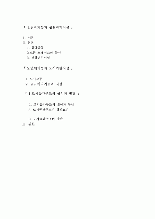 도시기능체계와 도시공간구조