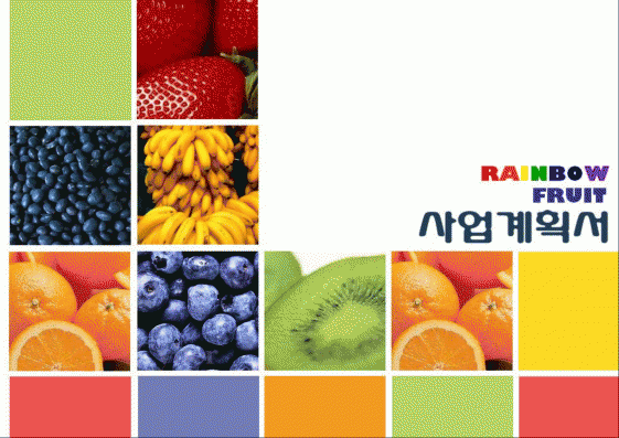 창업 사업계획서 레인보우 후르츠