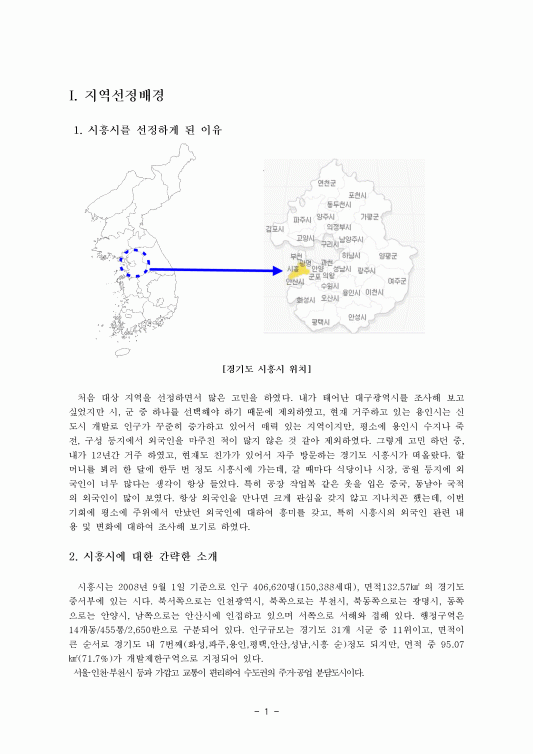 도시와 국토 - 경기도 시흥시 외국인