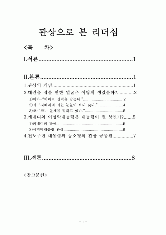 관상으로 본 리더십.