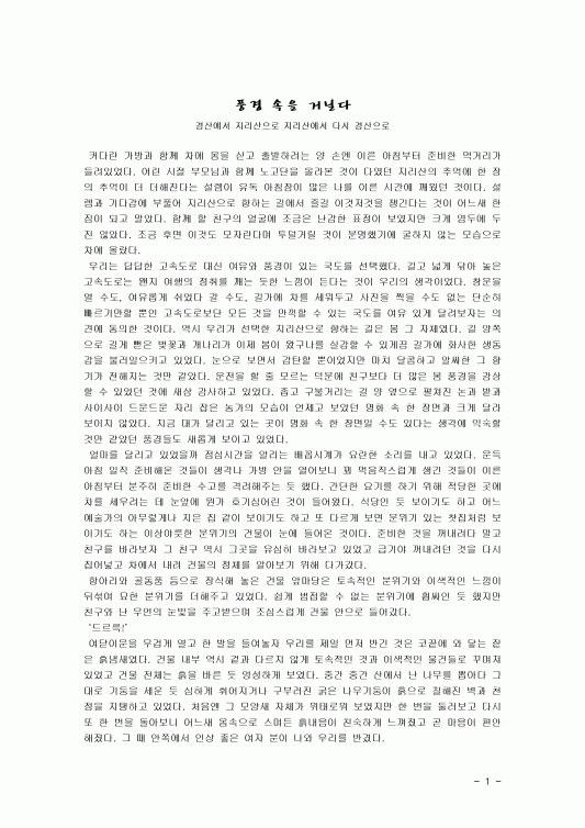 풍경 속의 거닐다