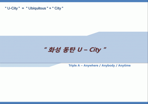 U - City (유비쿼터스 도시)
