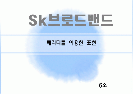 SK 브로드 밴드 광고 조사