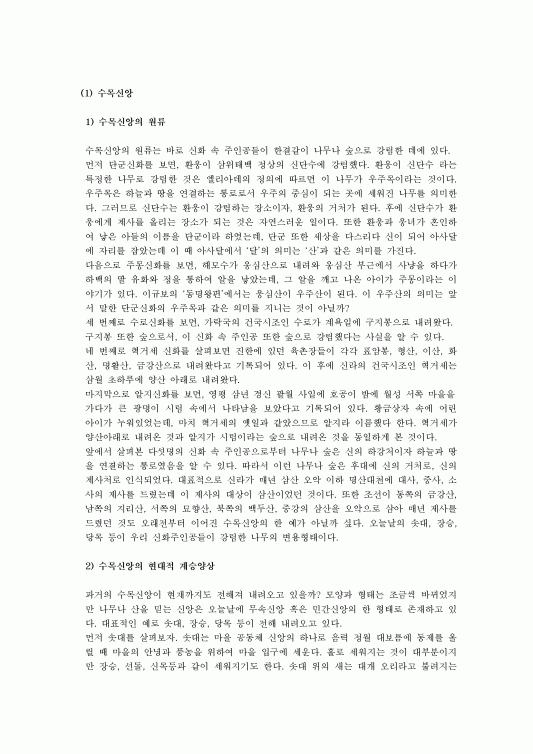 수목신앙과 암석신앙의 현대적 계승양상