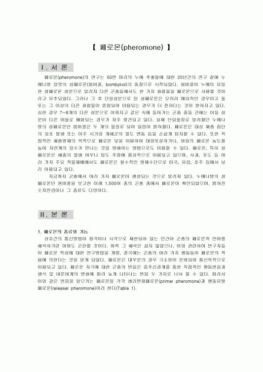 페로몬(pheromone)
