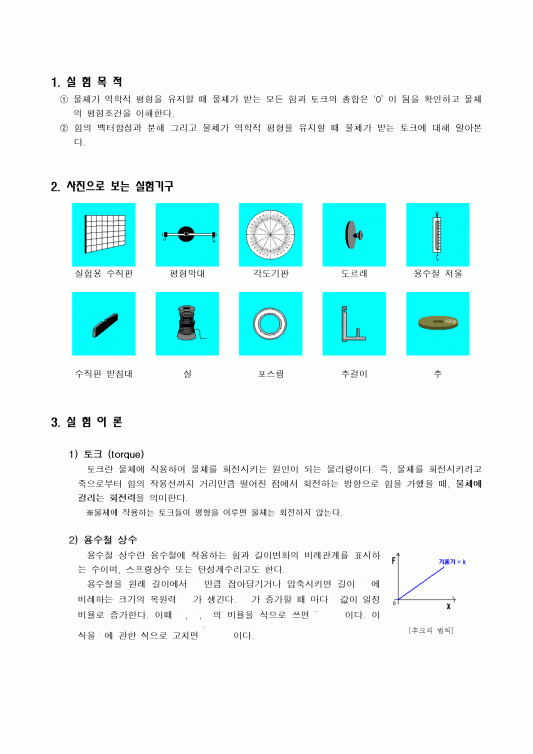 힘과 토크의 평형 실험 report