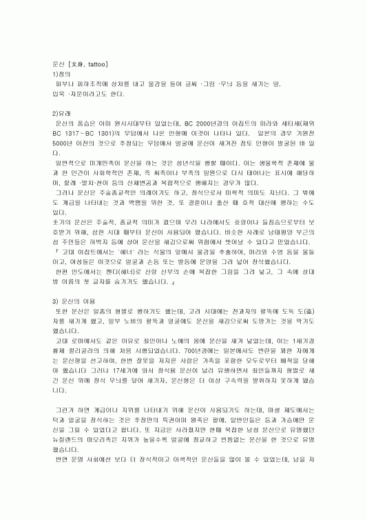 문신의 기원과 활용