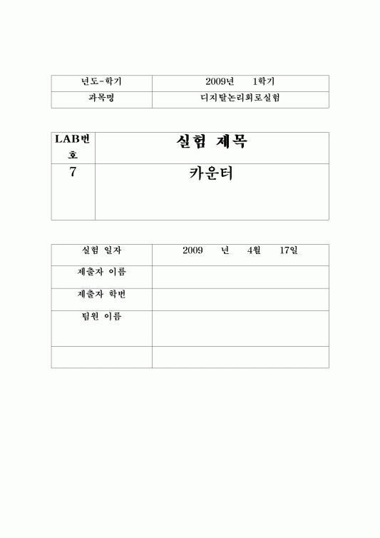 DLD 실험 - 실험 카운터