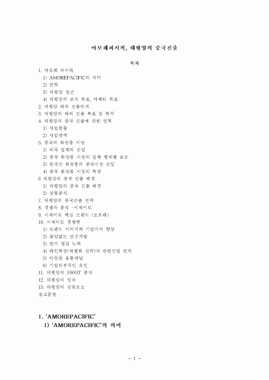 아모레퍼시픽, 태평양의 중국시장 진출