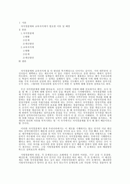 지방자치경찰제의 문제와 해결방안