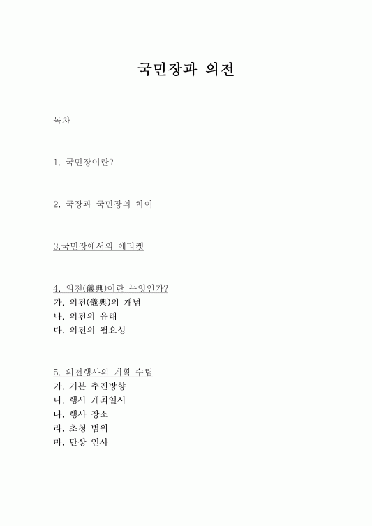 국민장과 의전