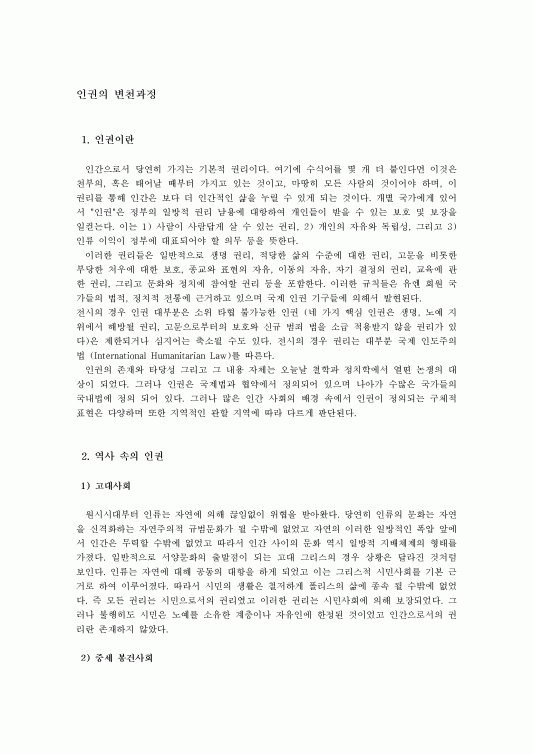 인권사상의 변천