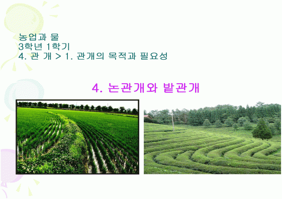 농업과 물 학습지도안 자료