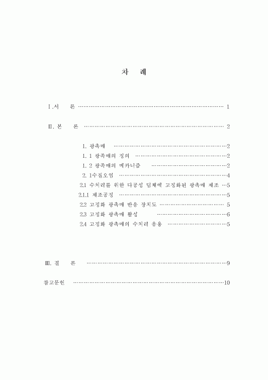 광촉매와 수질오염