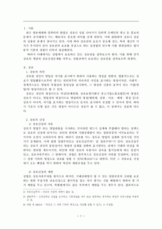 상호권(상호 양도, 상호 등기)