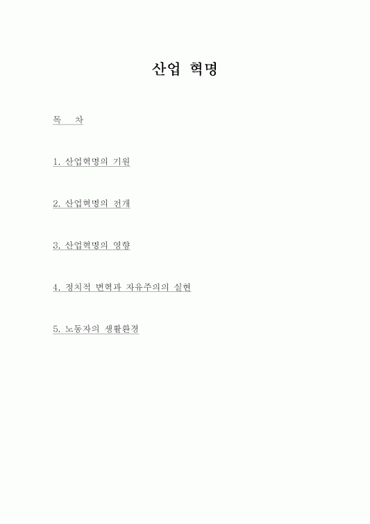 [사회과학] 산업 혁명