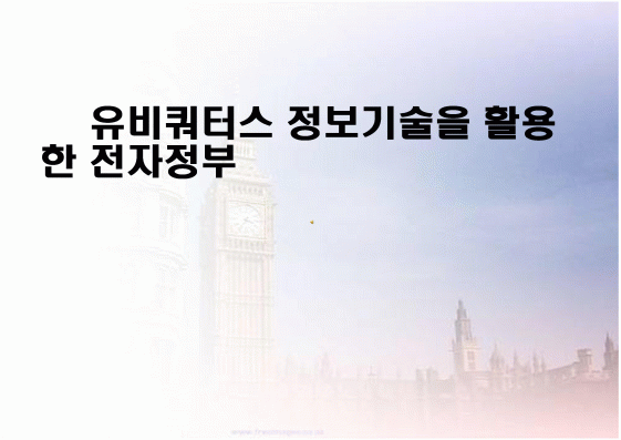유비쿼터스 정보기술을 활용한 전자정부.