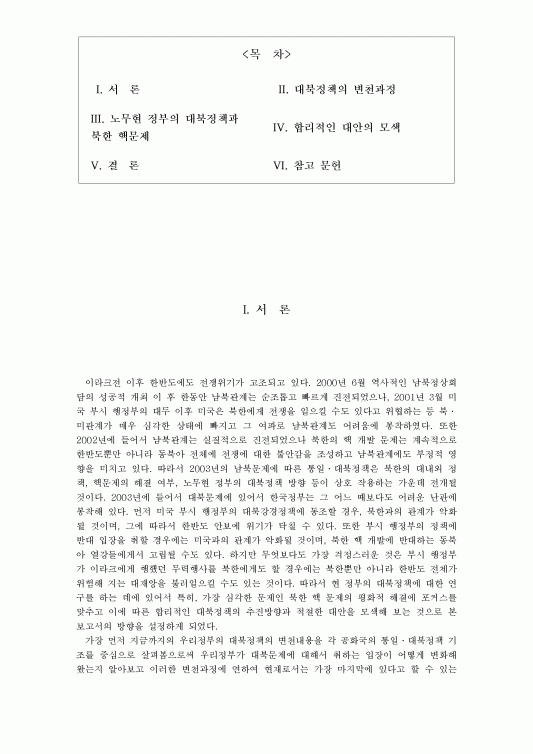 참여정부의 대북정책과 북핵문제
