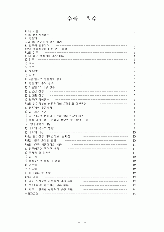 한국의 행정개혁의 문제점과 개선방안.