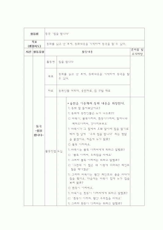 집을팝니다동극