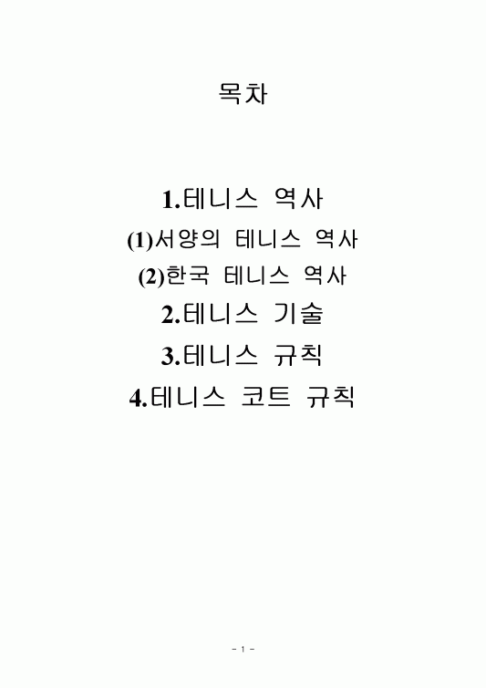 테니스  역사 및 테니스 용어 해설 및 기본 기술
