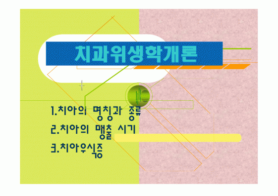 치과위생학개론