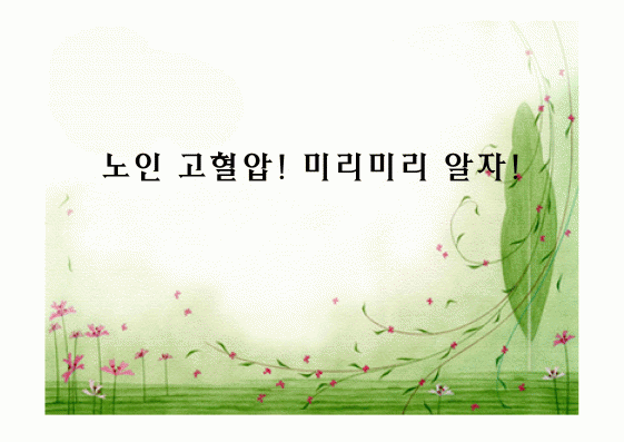 노인 고혈압 파워포인트 자료