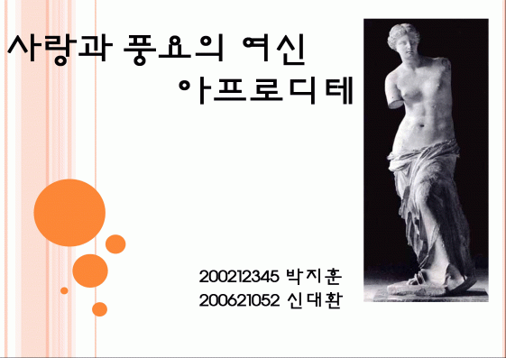 아프로 디테 레포트 자료