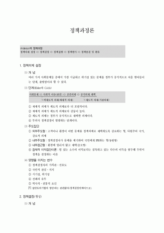 [행정학] 정책과정론