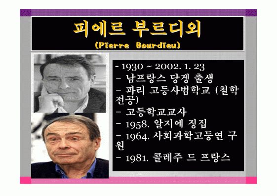 피에르 부르디외 PPT