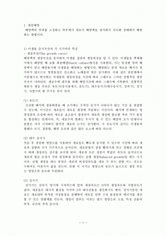 회분배양 방법에 대해