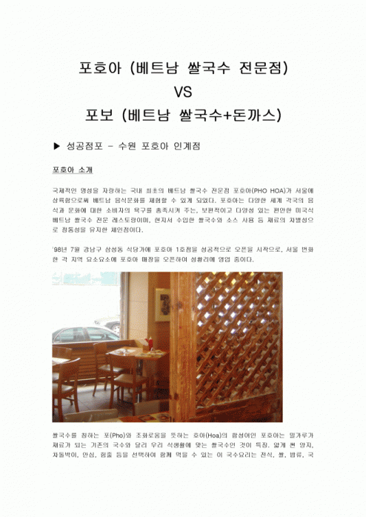 유통실습-성공점포 실패점포 (베트남 쌀국수)