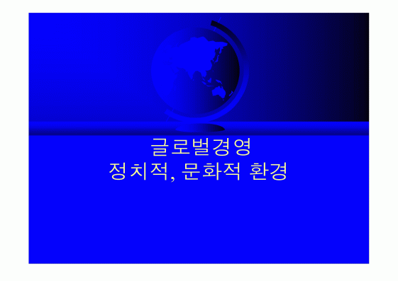 글로벌 경영 정치적 문화적 환경