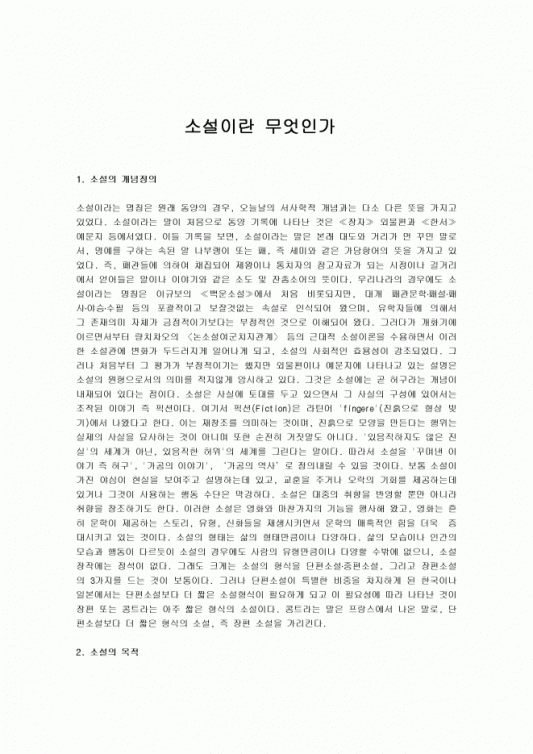 소설이란 무엇인가