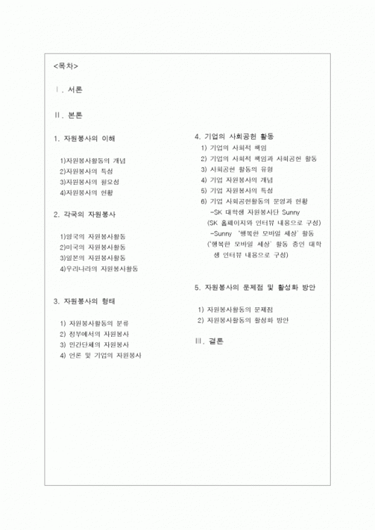 각국의 자원봉사 활동과 기업의 사회공헌 활동