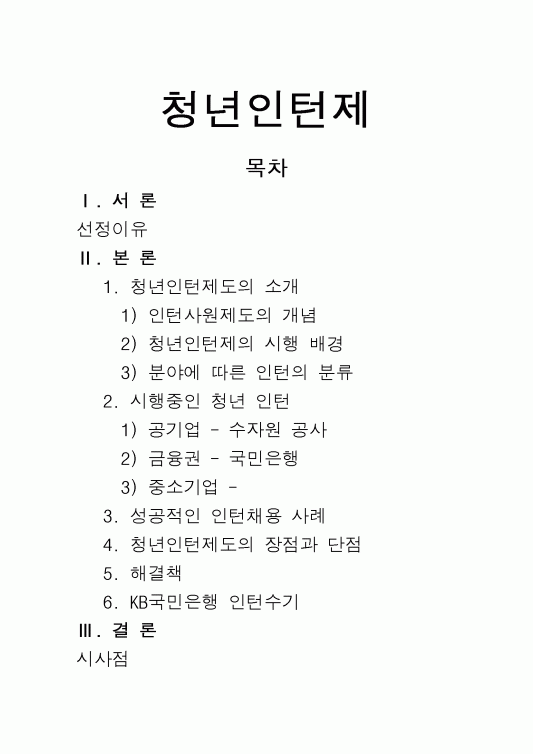 청년인턴제도 사례 분석과 장단점 분석