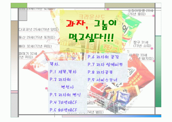 과자에 대한 역사와 배경조사