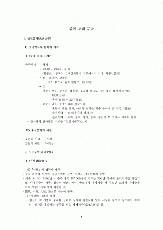 중국 고대문학